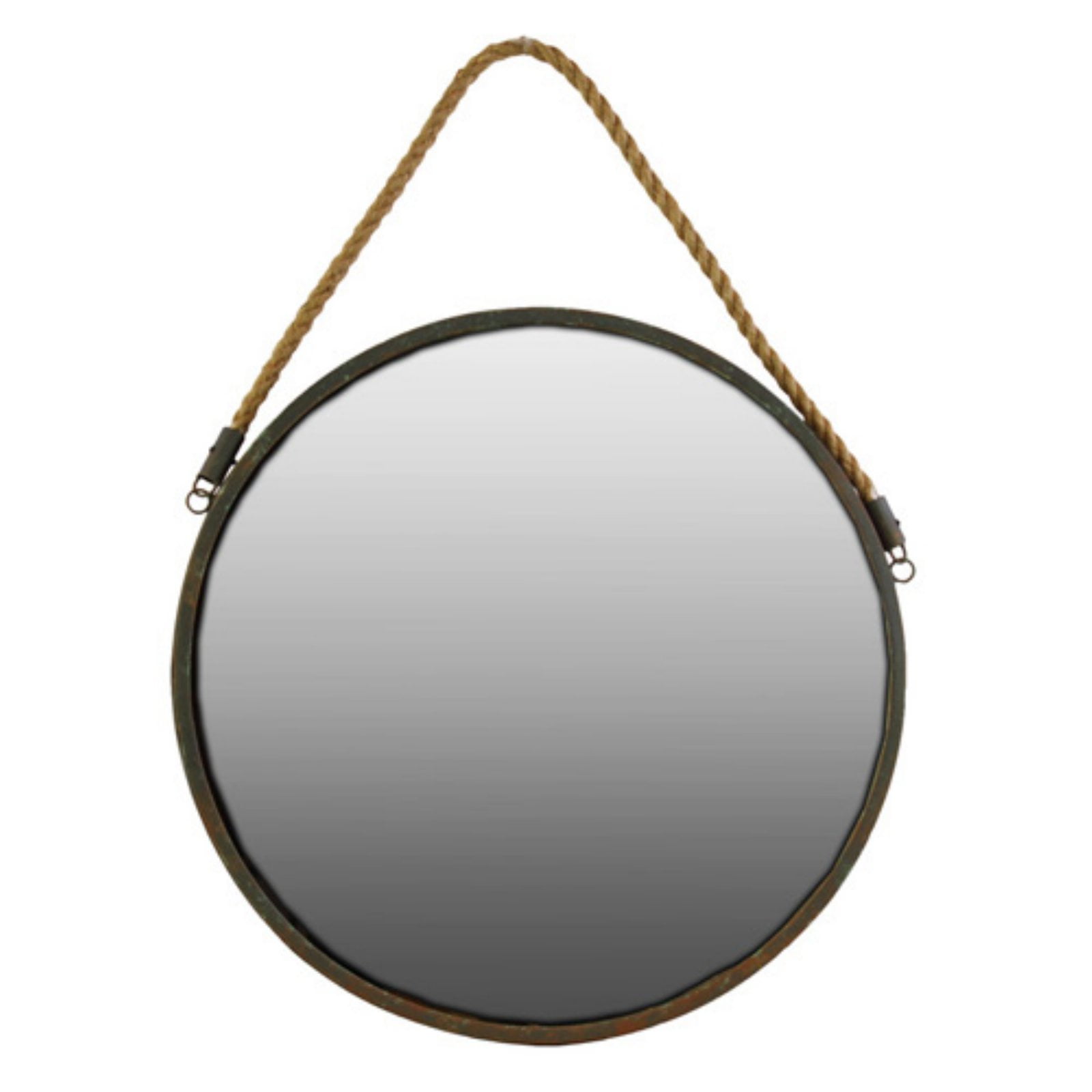 UTC35128 Metal Round Wall Mirror with Rope Hanger SM Tarnished Finish ...