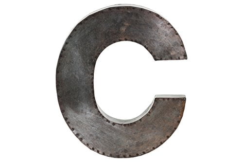 UTC37503 Metal Alphabet Wall Decor Letter "C" Galvanized Finish Bronze ...