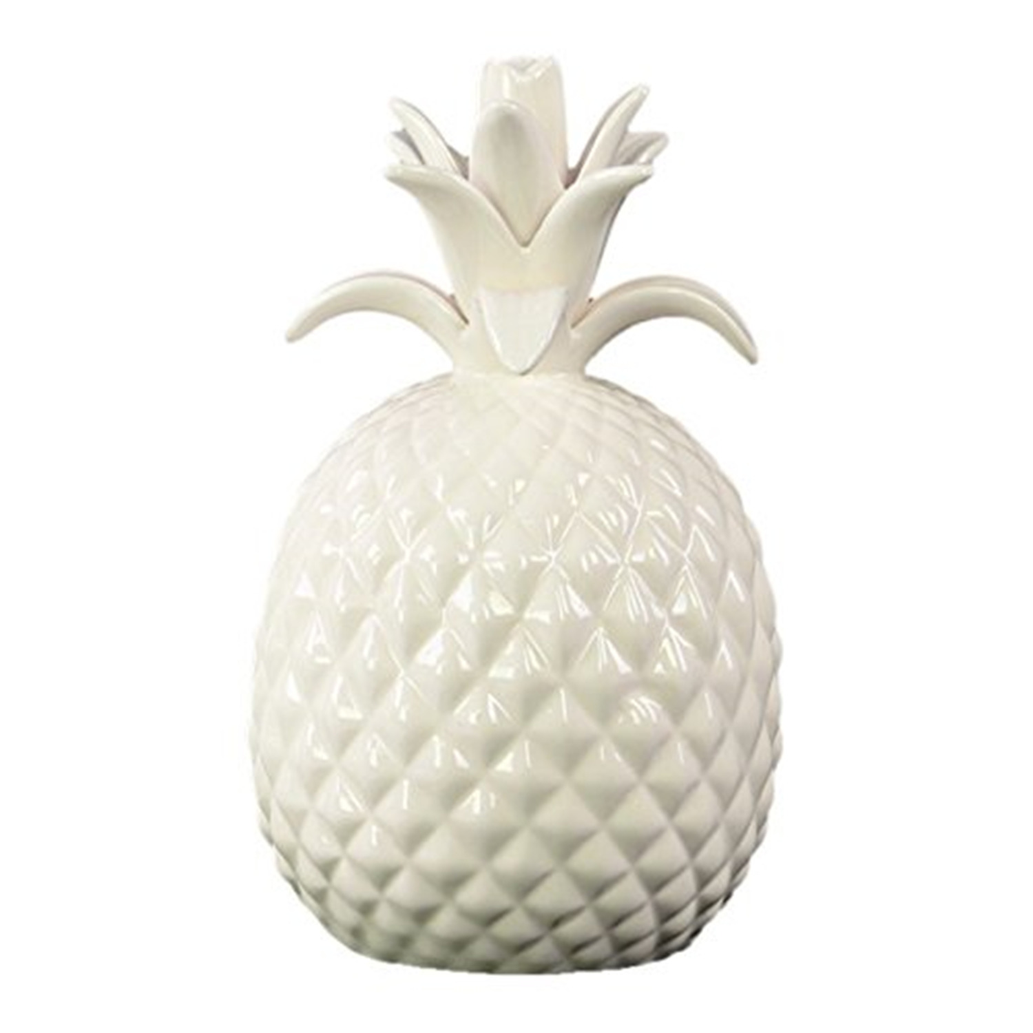 UTC38425 Porcelain Pineapple Figurine SM Gloss Finish White - Walmart.com