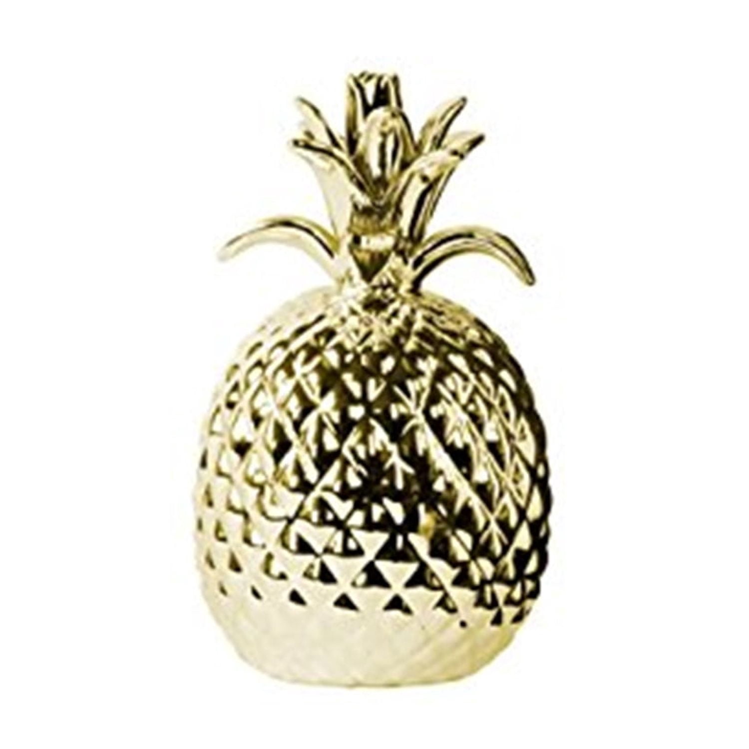 UTC38427 Porcelain Pineapple Figurine SM Polished Chrome Finish Gold ...