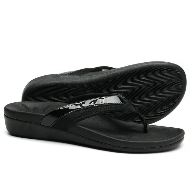 Womens Arch Support Flip Flops | Ladies Orthotic Thong Sandals +Comfort ...