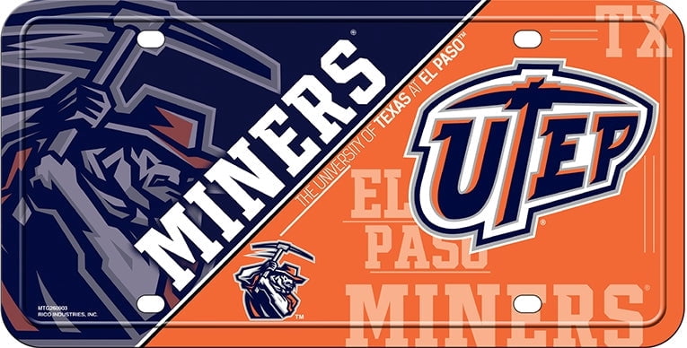 UTEP Miners Metal License Plate - Walmart.com