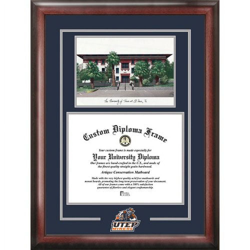 Free Shipping! UTEP Miners Spirit 11x14 Graduate Diploma Frame Mahogany ...