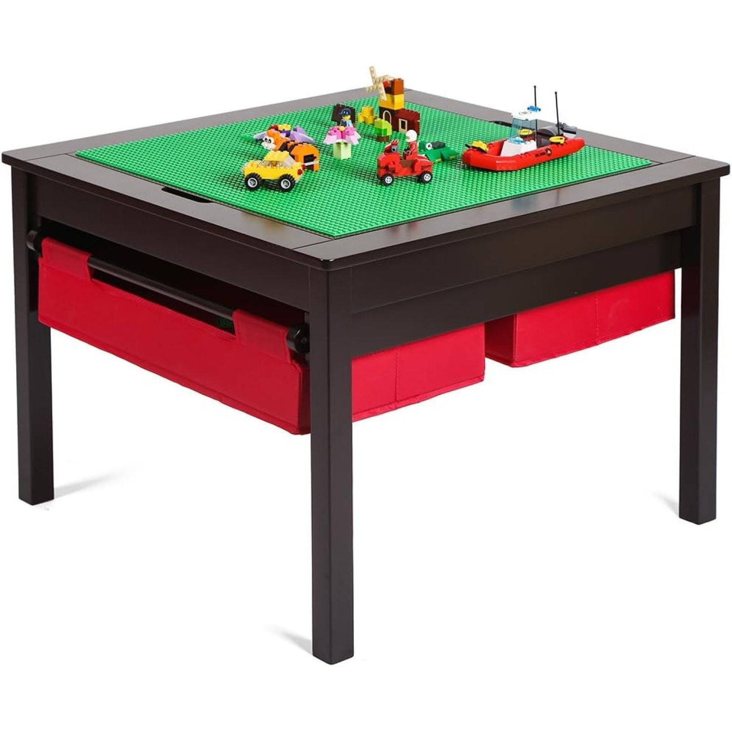 UTEX 2 in 1 Kids Construction Play Table with Storage Drawers and Built ...