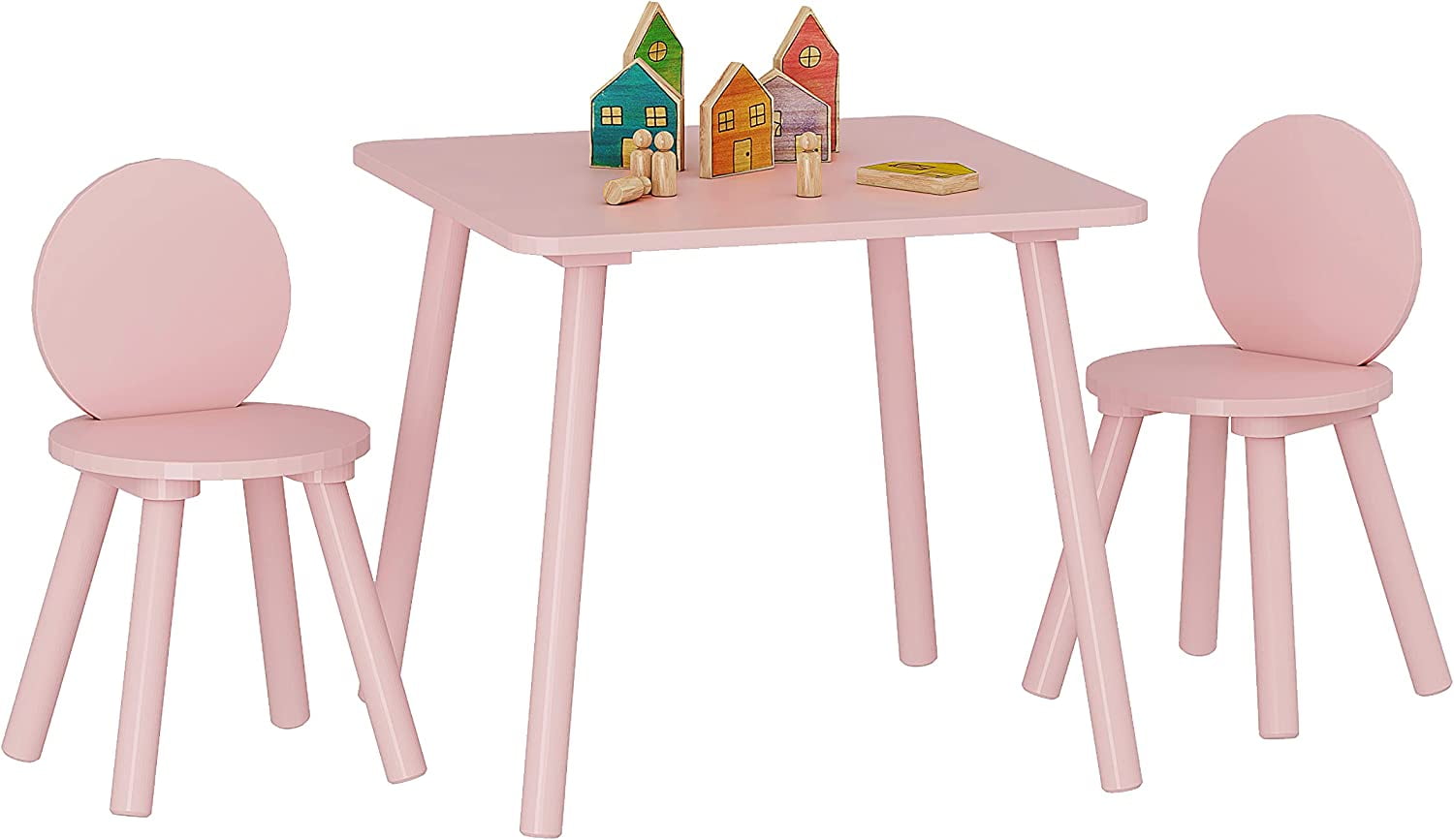 UTEX 2-in-1 Kids Table with 2 Chairs Set, Wood, Easy to Assemble, Arts ...