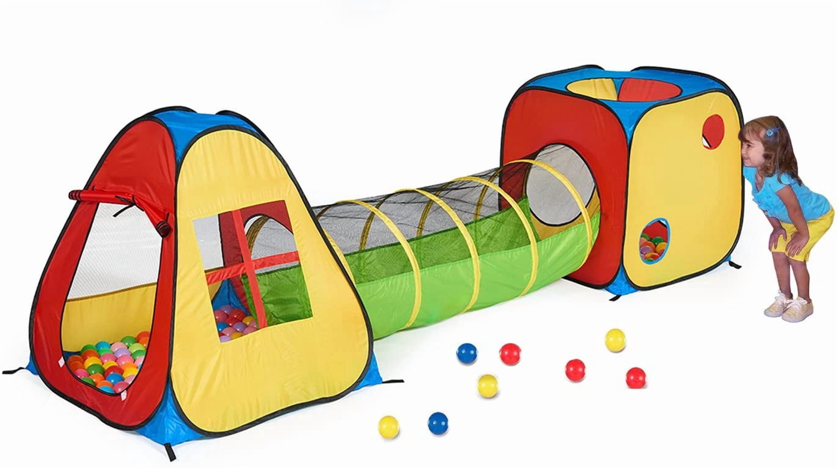 UTEX 3 in 1 Pop Up Play Tent with Tunnel, Ball Pit, Indoor/Outdoor ...