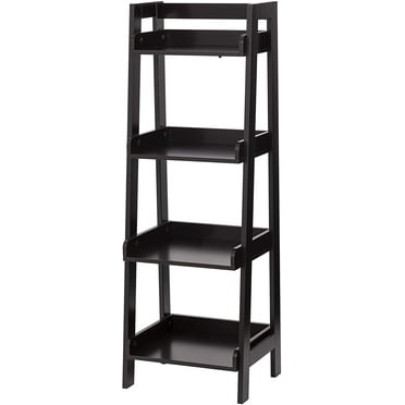 Hofitlead 4 Tier Wooden Ladder Shelf, Rustic Folding Bookcase, Tall ...