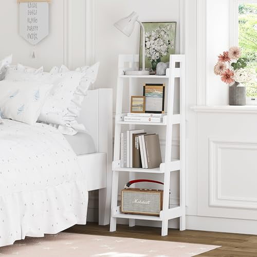 UTEX 4-Tier Ladder Shelf, Bathroom Shelf Freestanding, 4-Shelf ...