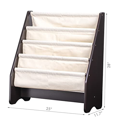 UTEX Kids Sling Bookshelf, Kids Bookshelf with Organizer, Kids Magazine ...