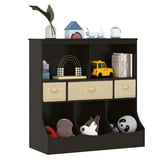 UTEX Kids Toy Storage Organizer with Bookshelf, Wooden Children's ...