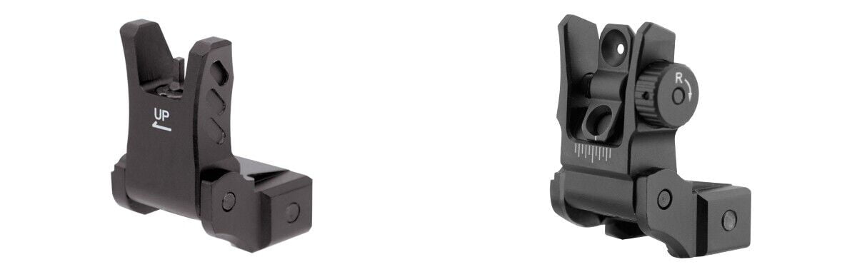 UTG Low Profile Flip-up BUIS Sight Set Folding Iron Sights Picatinny ...