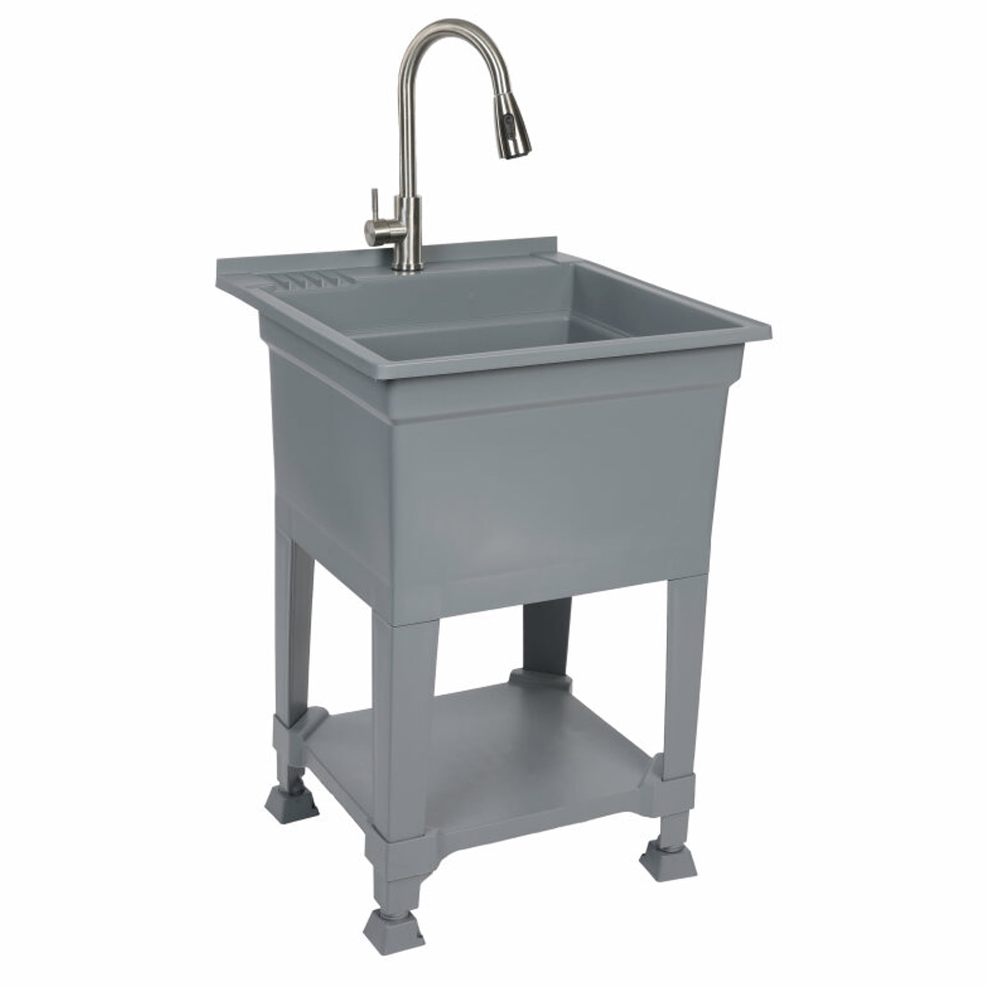 "UTILITYSINKS 24"" Plastic Freestanding Compact Utility Sink, Grey ...