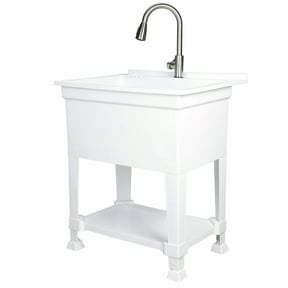 "UTILITYSINKS 24"" Plastic Freestanding Compact Utility Sink, Grey ...
