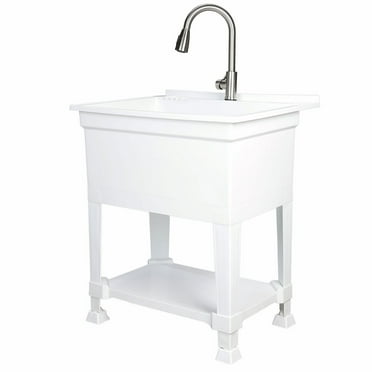 "UTILITYSINKS 24"" Plastic Freestanding Compact Utility Sink, Grey ...