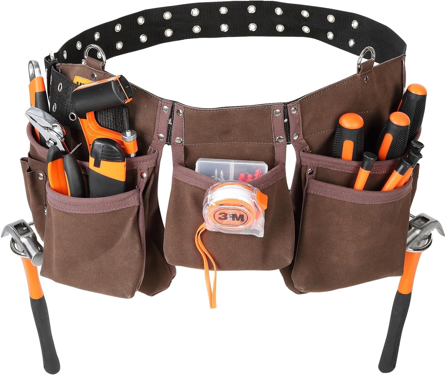 UTIMI 13 Pockets Tool Bel, Adjusts from 29 Inches to 54 Inches, Faux ...