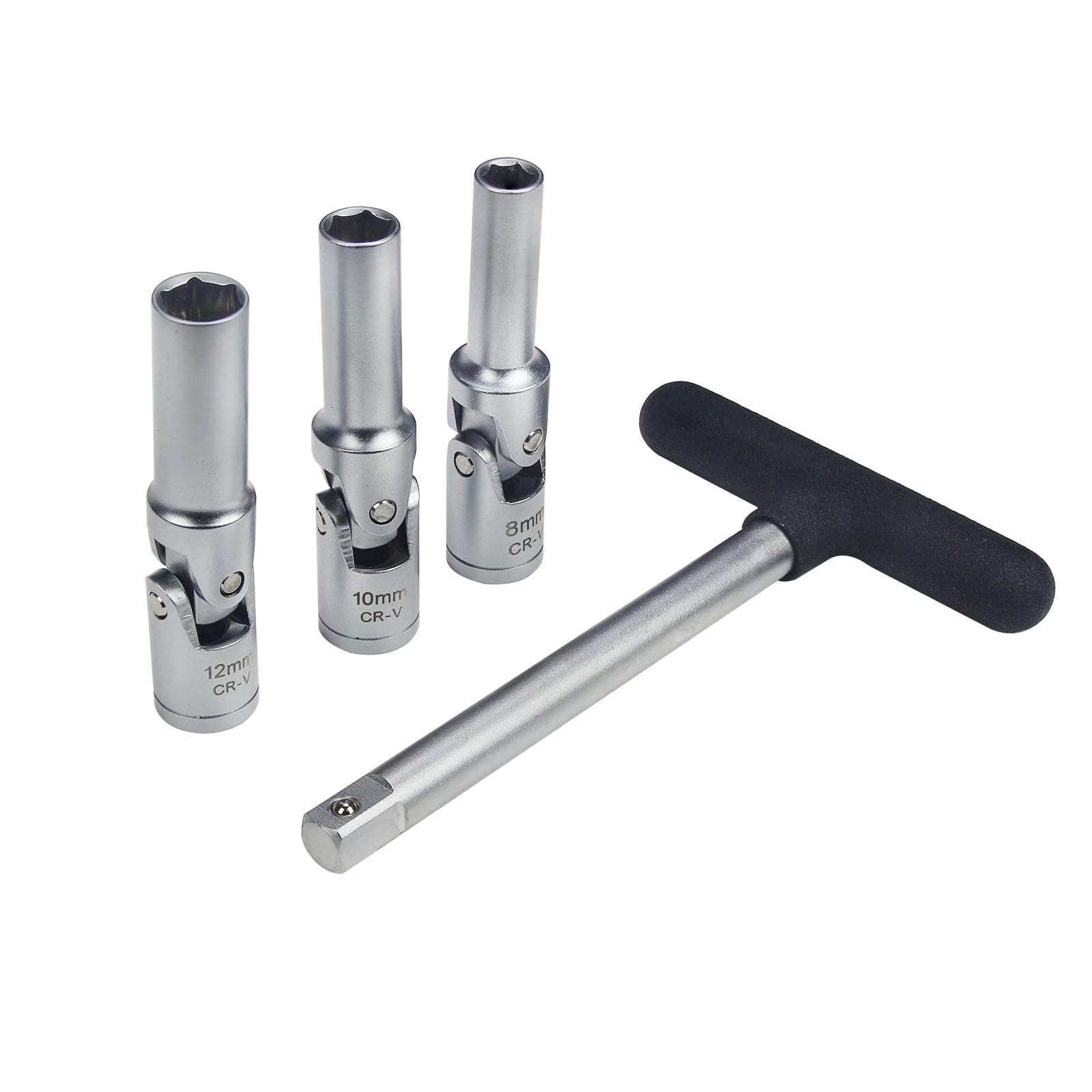 UTMALL 4 Piece Glow Plug Socket Set with 3/8" Dr T-Bar, Glow Plug Sizes ...