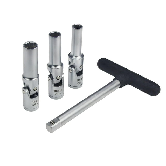 UTMALL 4 Piece Glow Plug Socket Set with 3/8" Dr T-Bar, Glow Plug Sizes ...