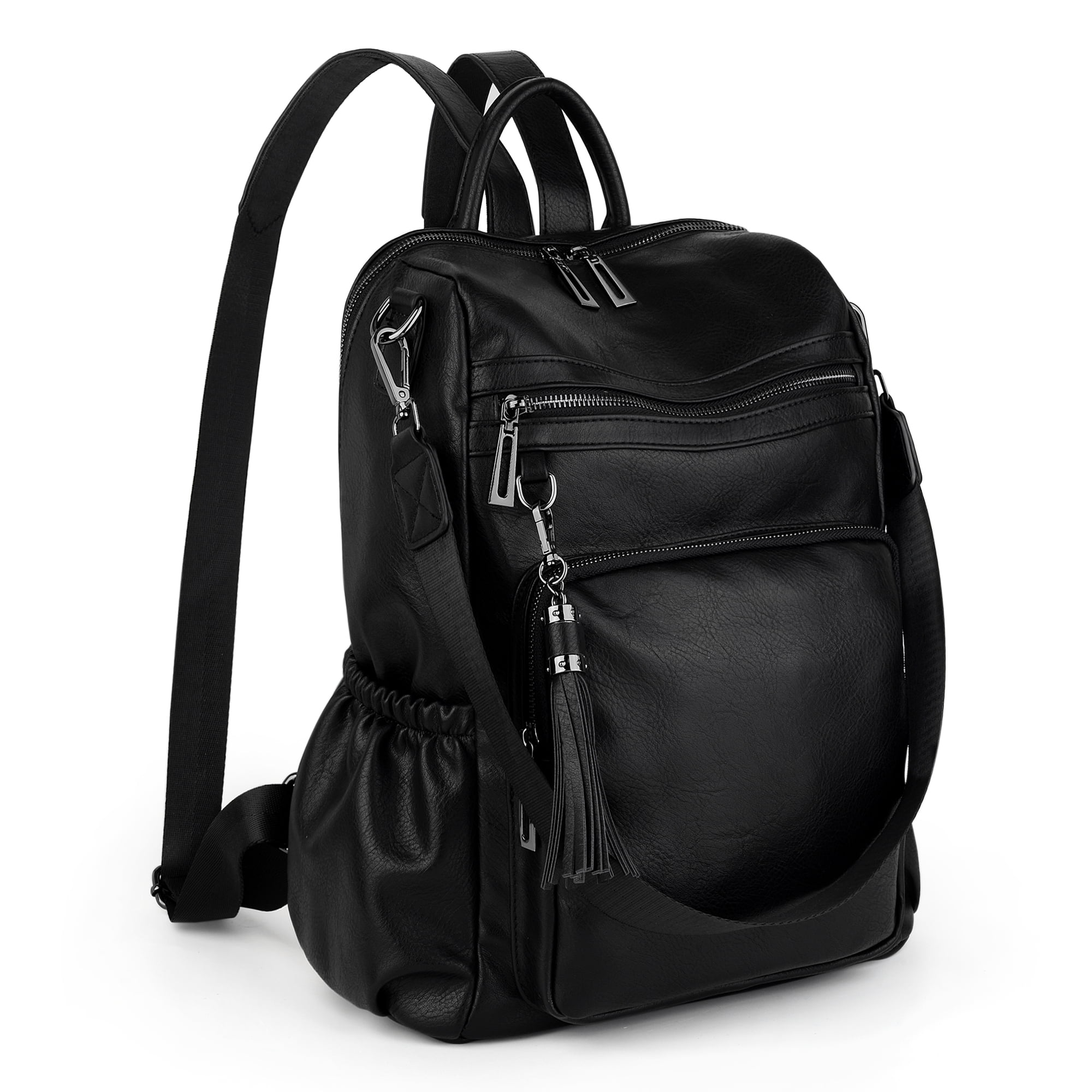 UTO Women's Faux Leather Convertible Backpack Purse, Large Capacity ...