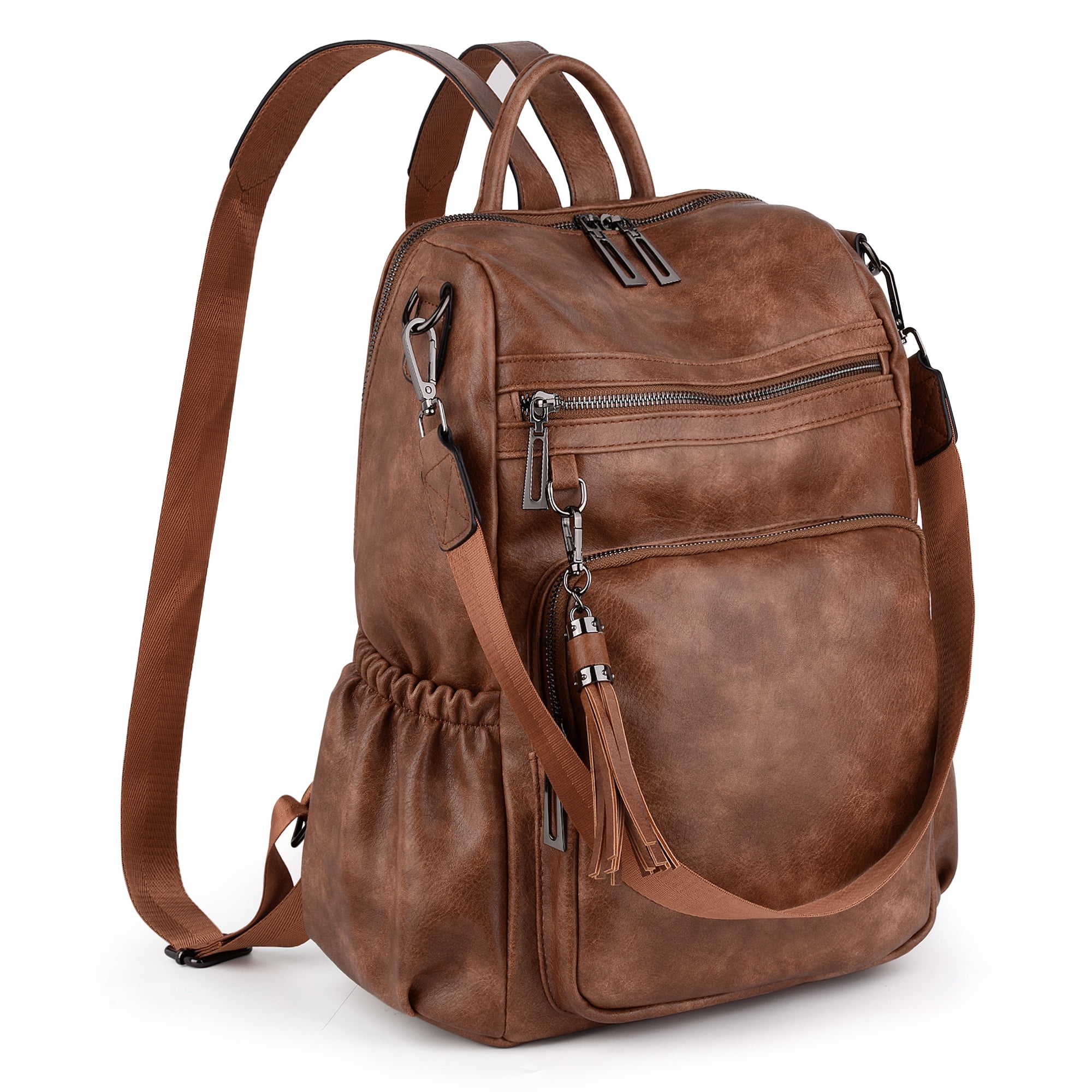 UTO Business Backpack Purse for Adults, Faux Leather Convertible Travel ...