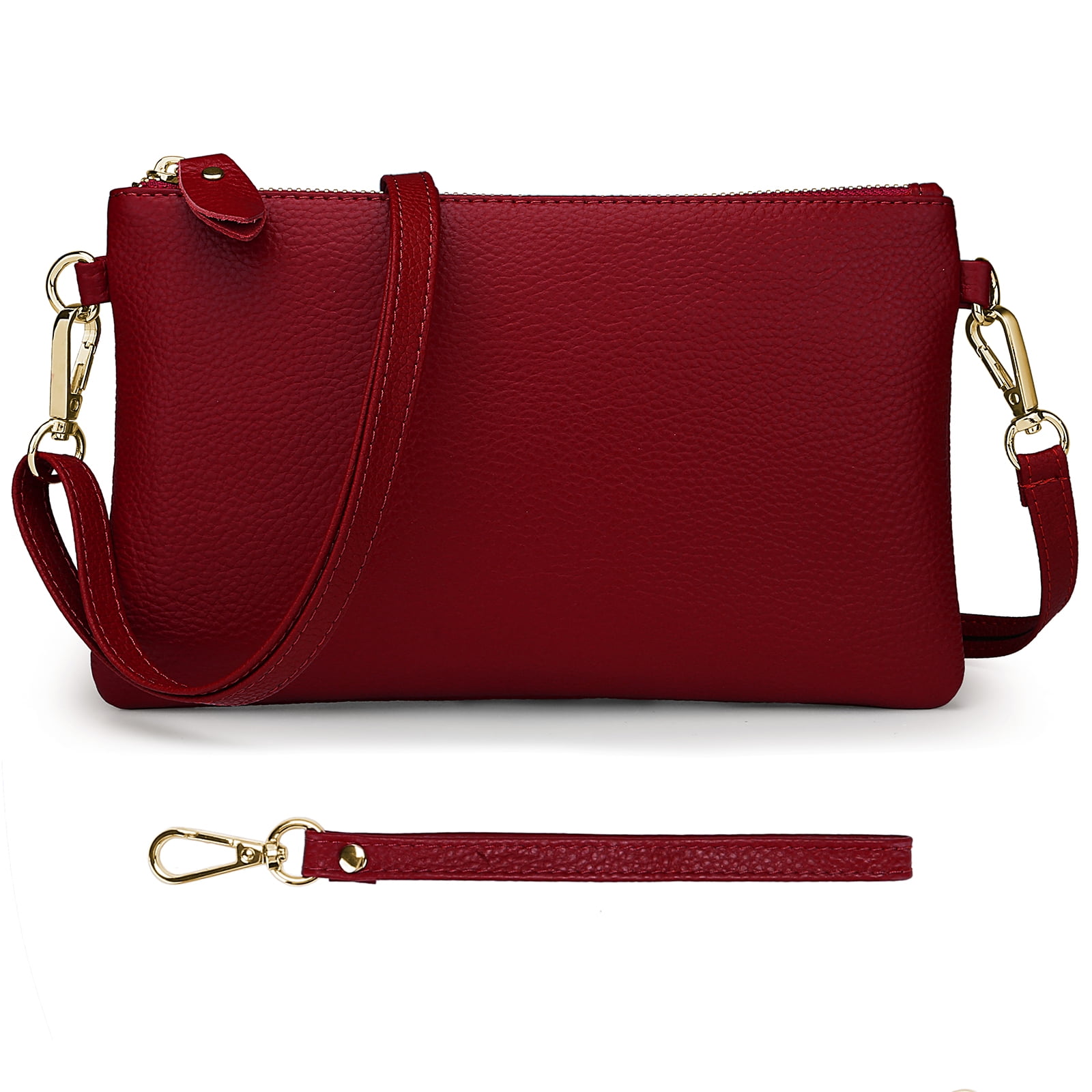UTO Crossbody Purse for Women Genuine Leather Wristlet Wallet Clutch ...