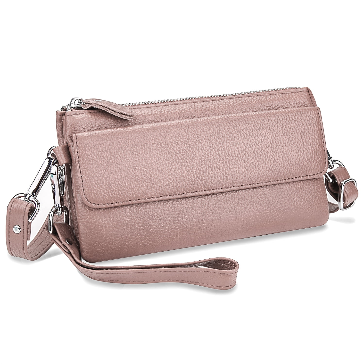 UTO Genuine Leather Women Small Crossbody Purse Wristlet Clutch Wallets ...