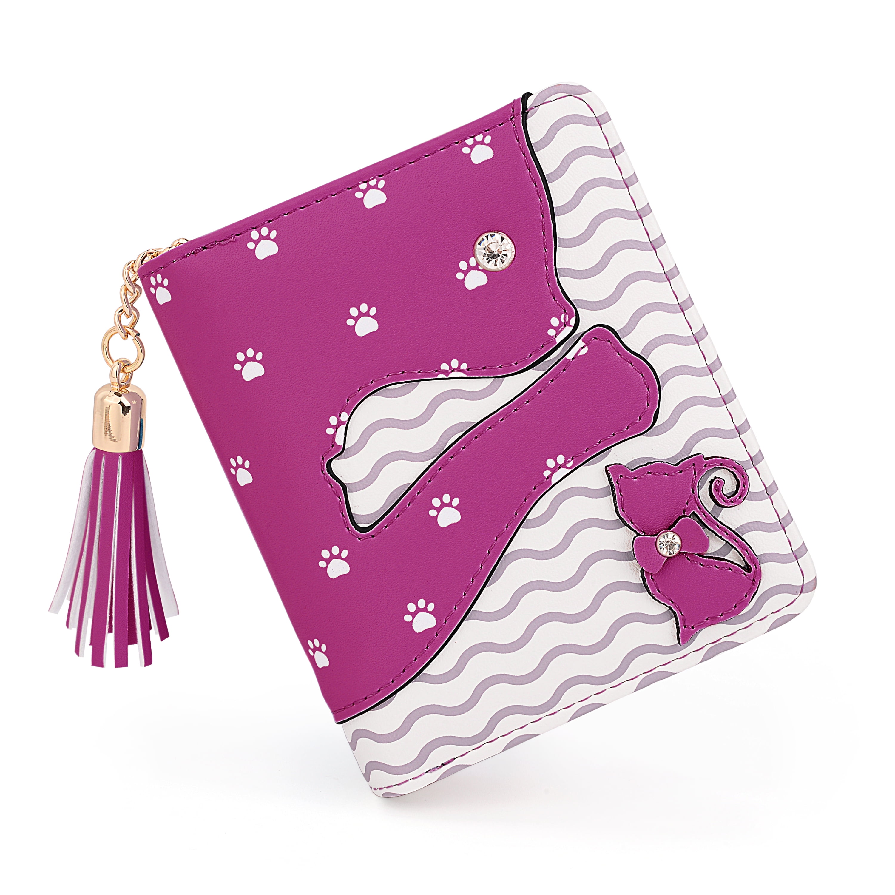 UTO Girls Wallet Cat Small Bifold Credit Card Holder Women Wallets ...