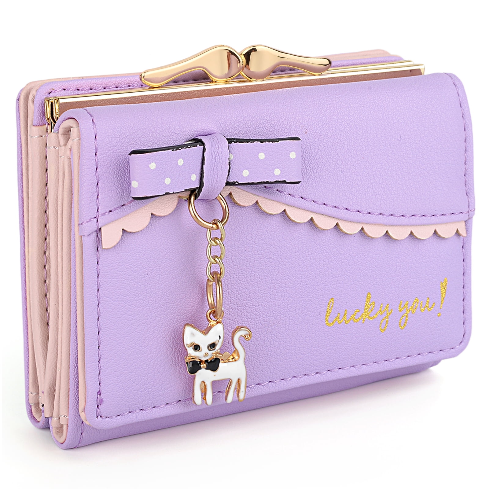 UTO Small Wallet for Women, PU Leather, Trifold, Coin Purse with Cat ...