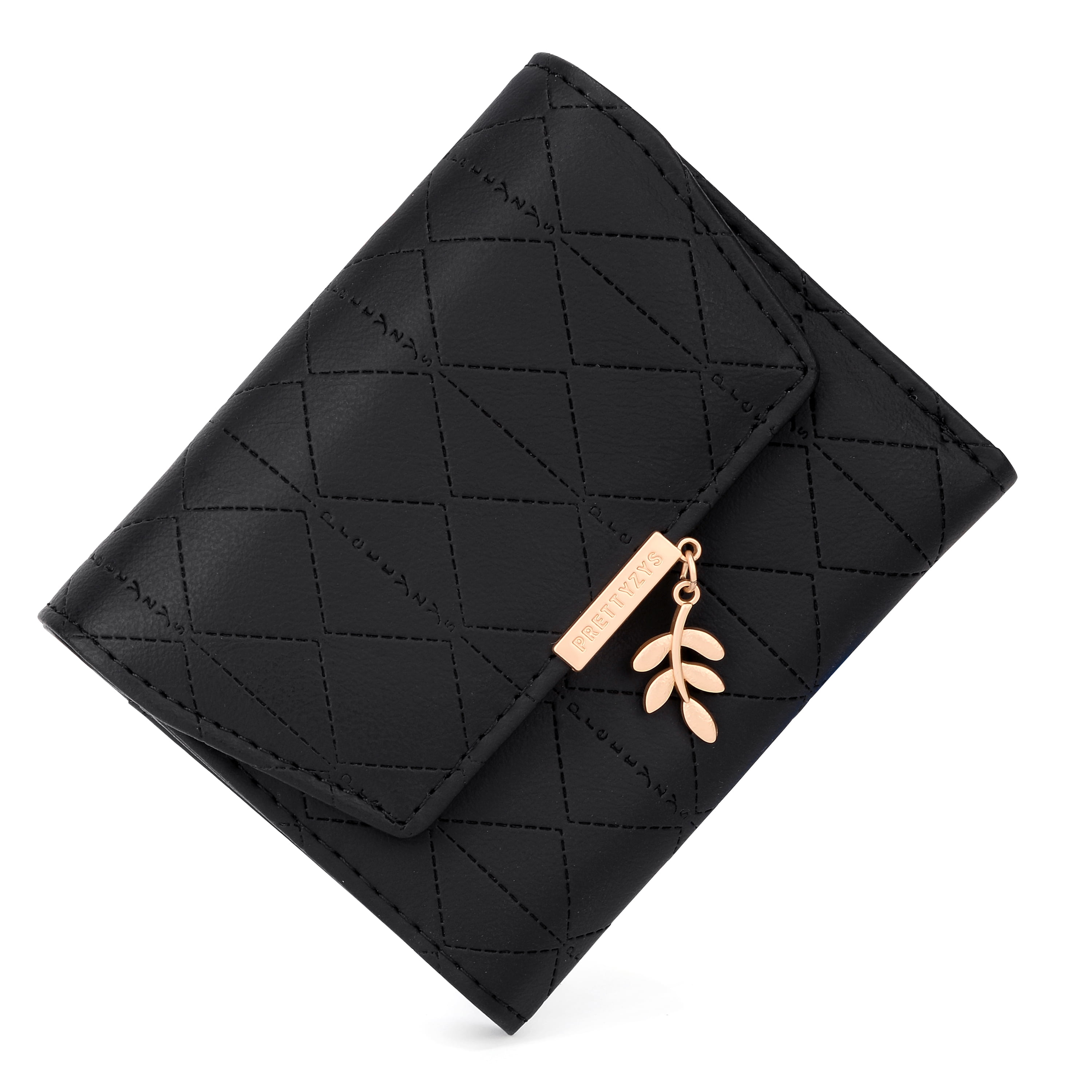 UTO Small Wallet for Women PU Leather Leaf Pendant Bifold Purse Card ...