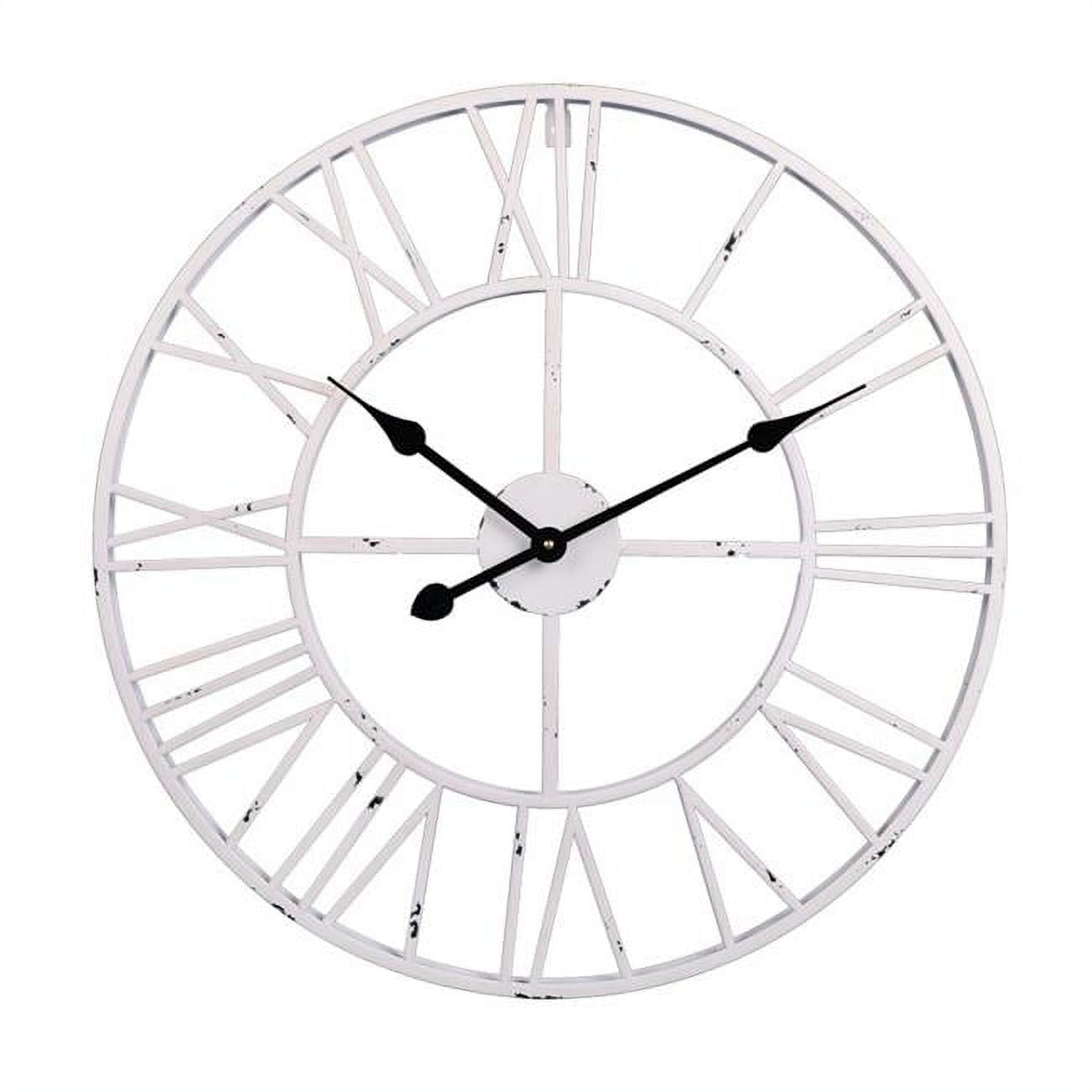 UTOPIA ALLEY Oversized Roman Round Wall Clock - Large Wall Clock, Big Clocks For Living Room ...
