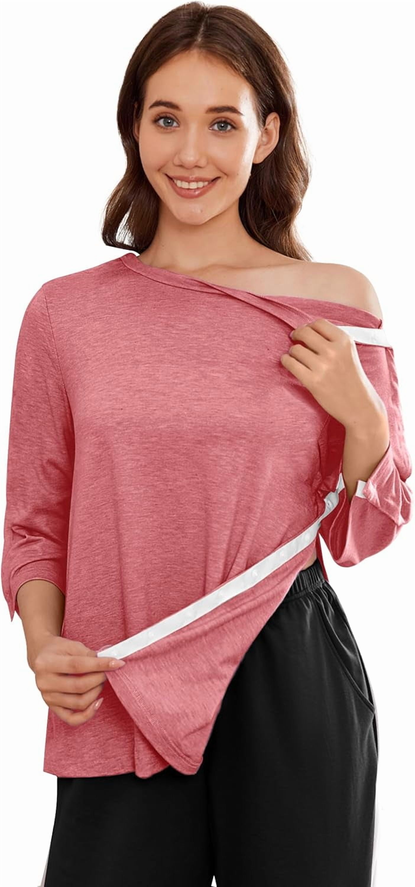 UTOURS Post Shoulder Surgery Shirts for Women Tear Away 3/4 Tops After ...