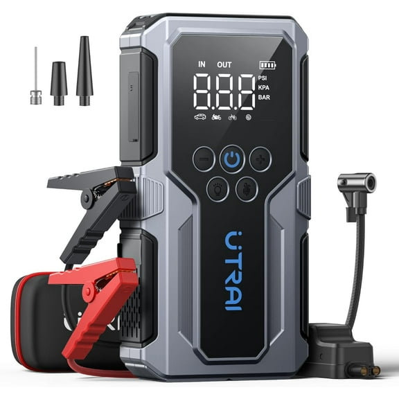 Rechargeable Jump Starter for Gas Diesel Vehicles - 1800 Amps with Air ...