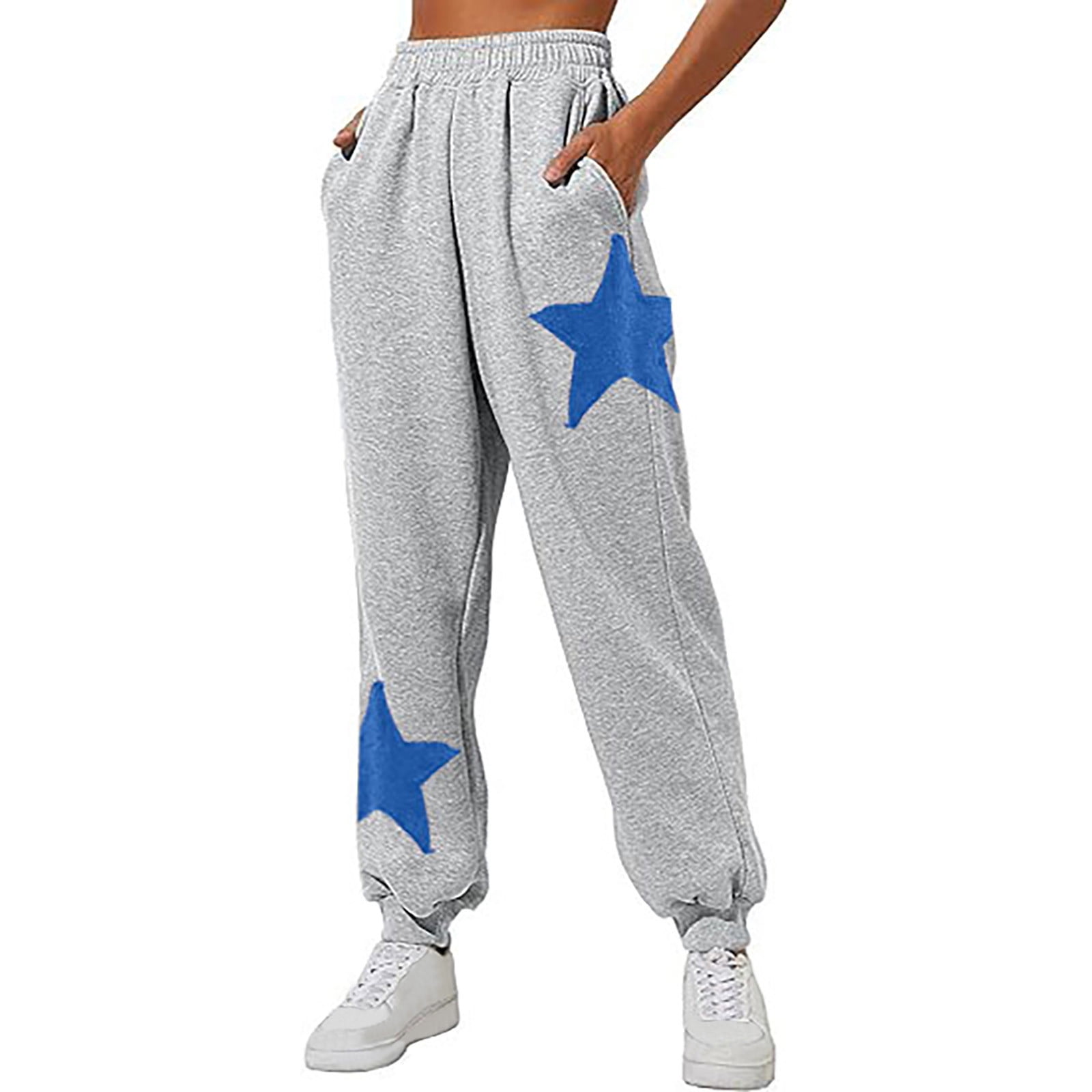 UTSJKR Clearance Women's Fleece Sweatpants with Pockets Star Pattern ...