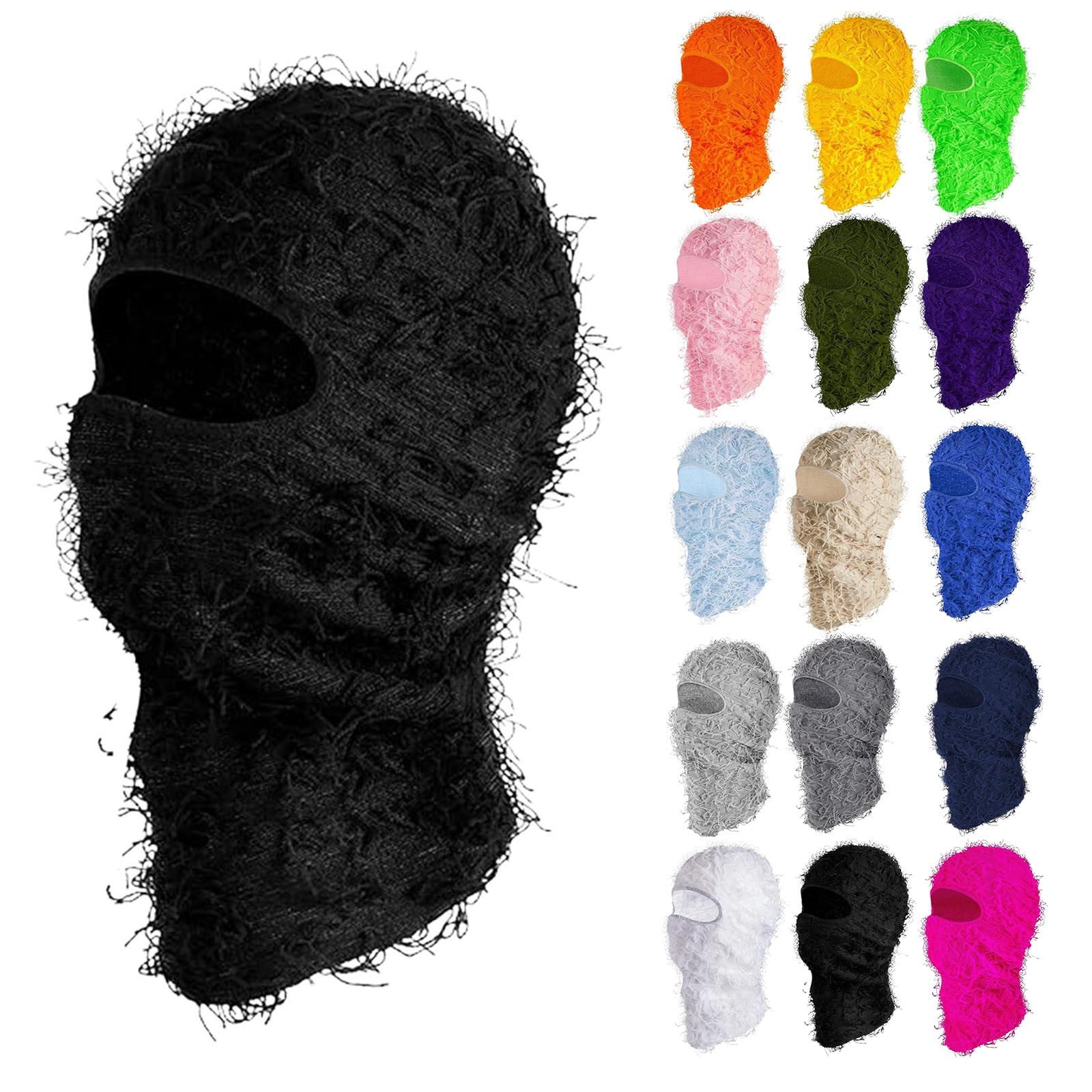 UTSJKR Distressed Balaclava Full Face Ski Mask Knitted Balaclava Cool ...