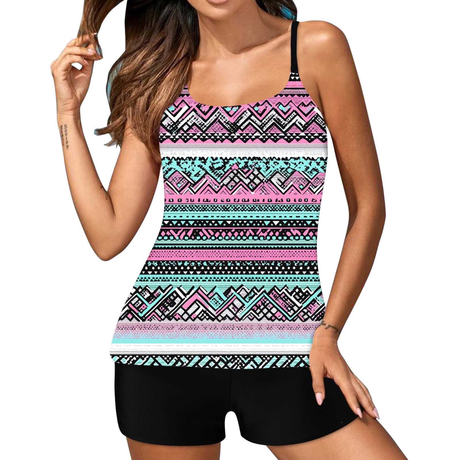 UTSJKR Floral Swimsuits for Women 2025 2 Piece Tankini Swimsuits 70S ...