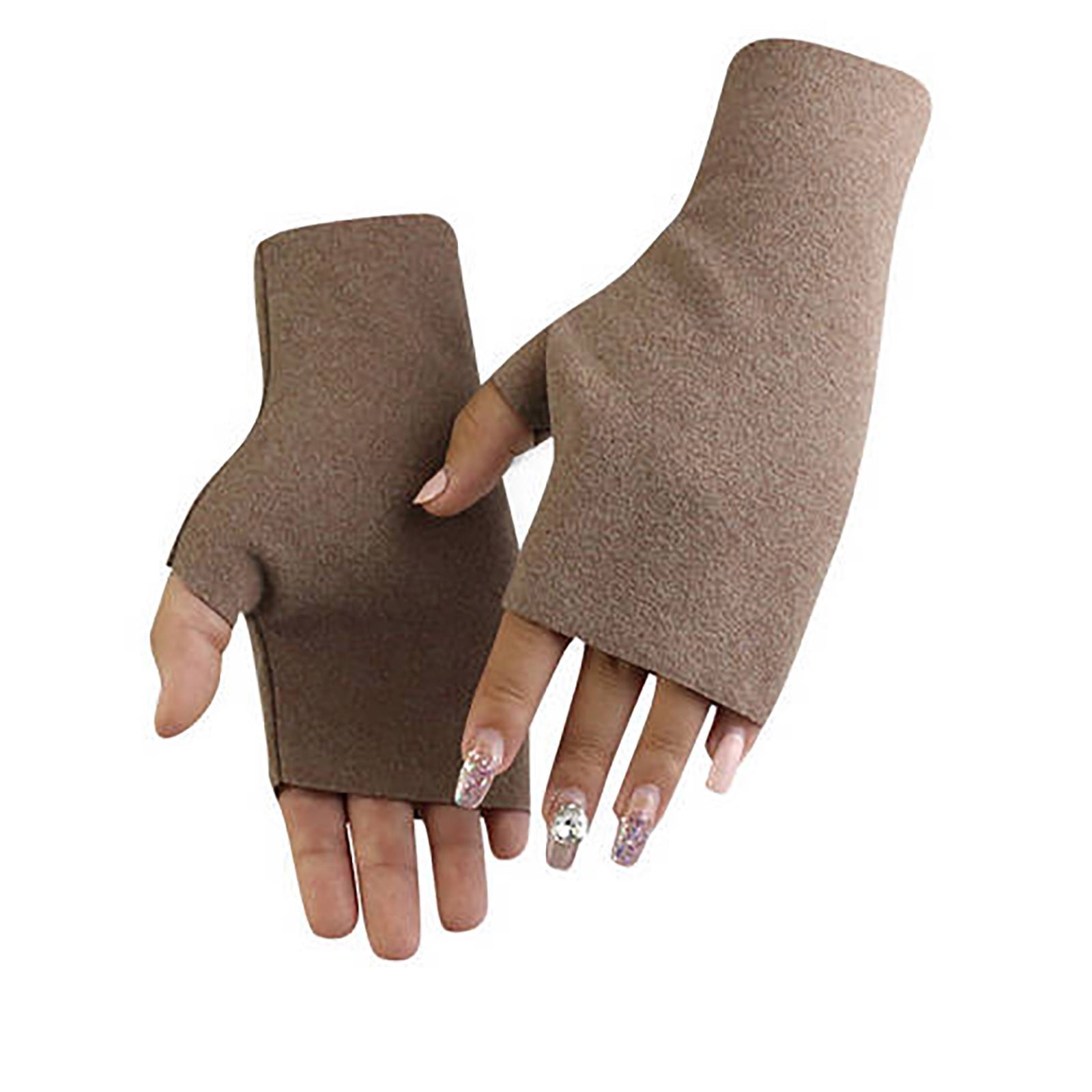 UTSJKR Knit Fingerless Gloves Hand Crochet Thumbhole Arm Warmers ...