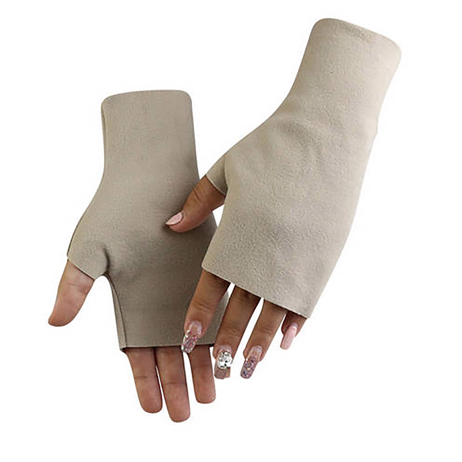 UTSJKR Knit Fingerless Gloves Hand Crochet Thumbhole Arm Warmers ...