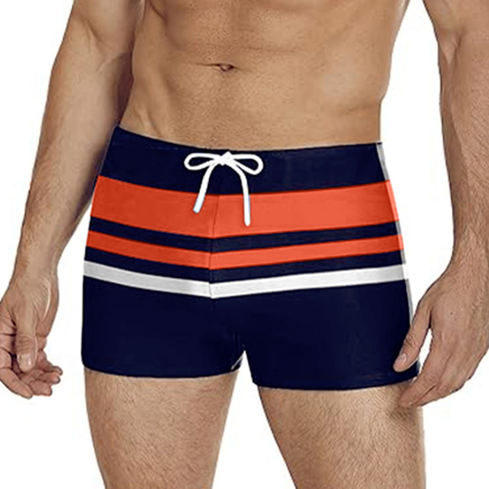 UTSJKR Mens Square Leg Swim Trunks Summer Beach Retro Drawstring Quick ...