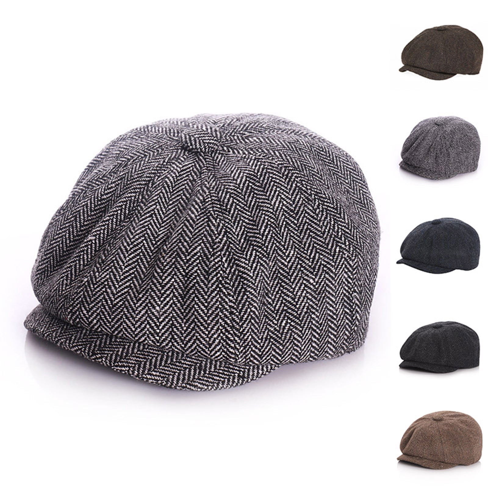 UTSJKR Mens Tweed Ivy Newsboy Cabbie Gatsby Golf Beret Painter Hats ...