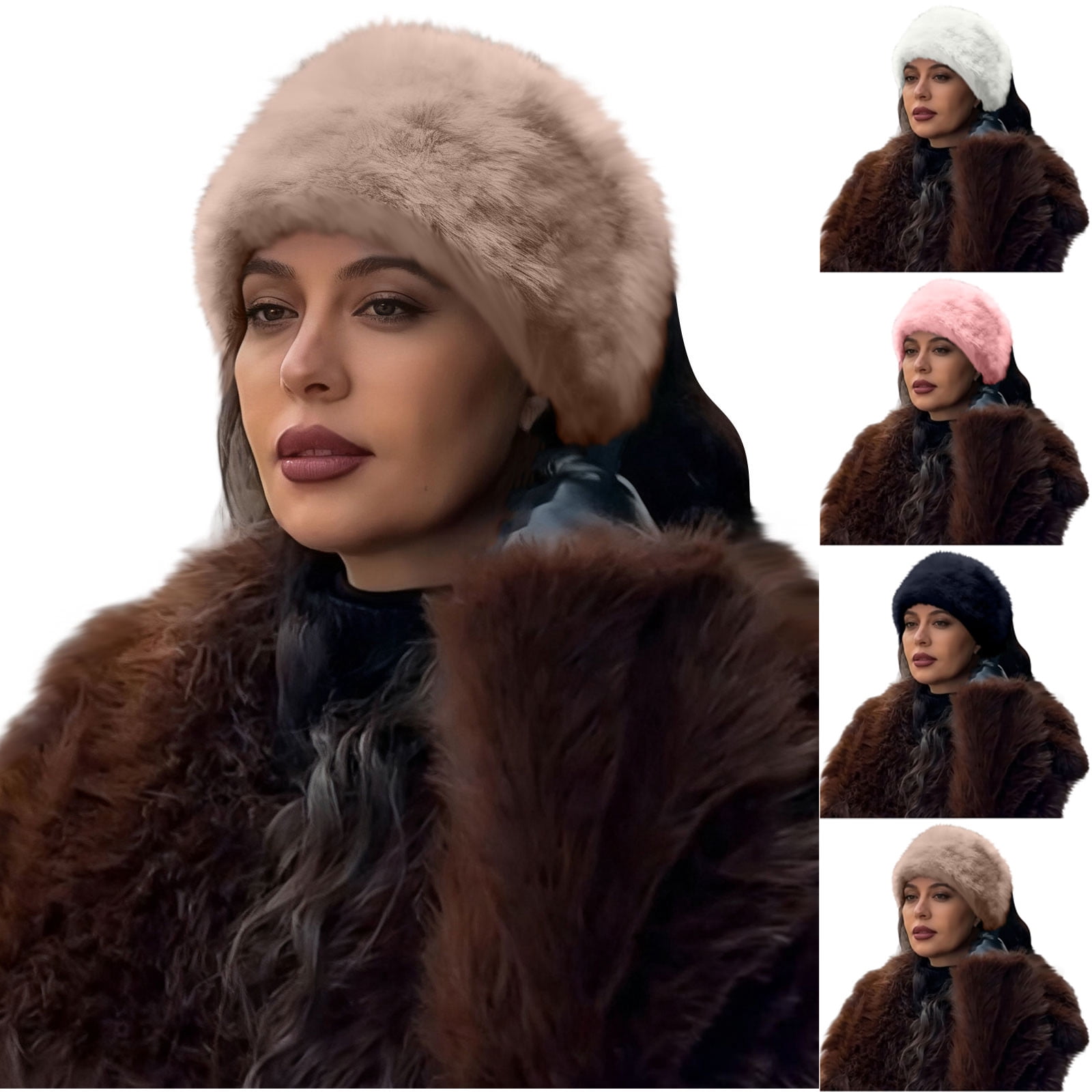 UTSJKR Modern Cossack Hat - Ladies Faux Fur Hats - Soft Winter Hat for ...
