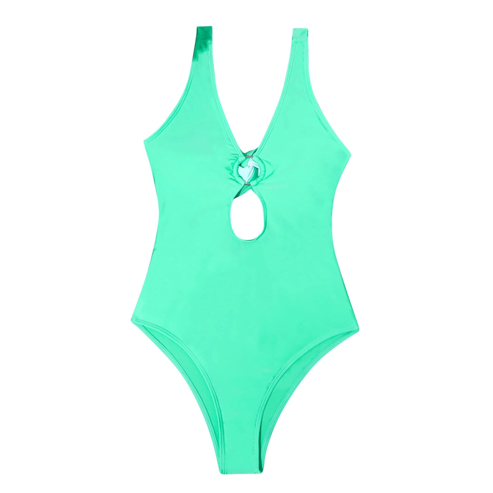 UTSJKR One Piece Swimsuits Women Sexy O Ring V Neck Cutout Bathing ...