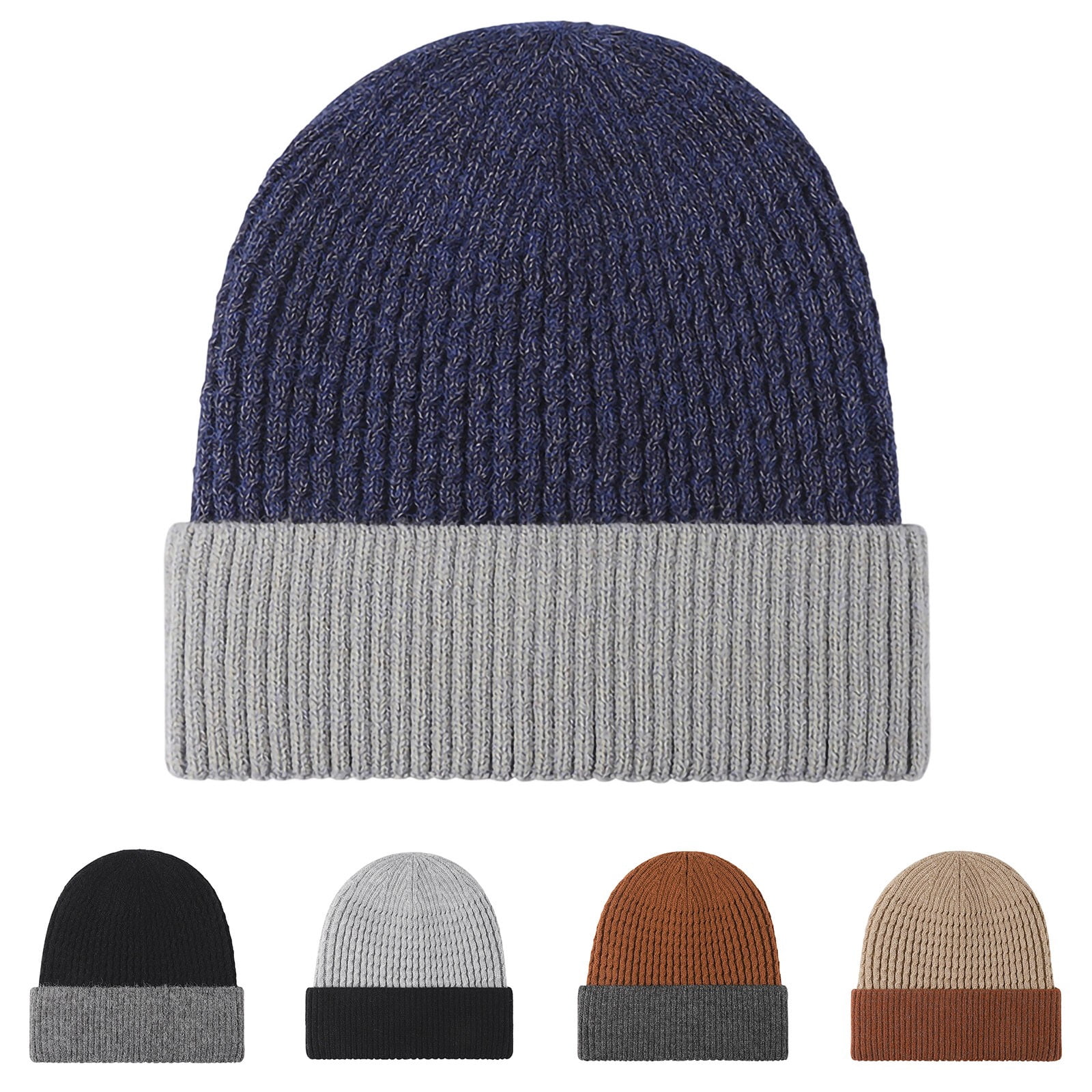 UTSJKR Warm Hats for Men Women Splicing Thick Warmth Fashion Casual ...