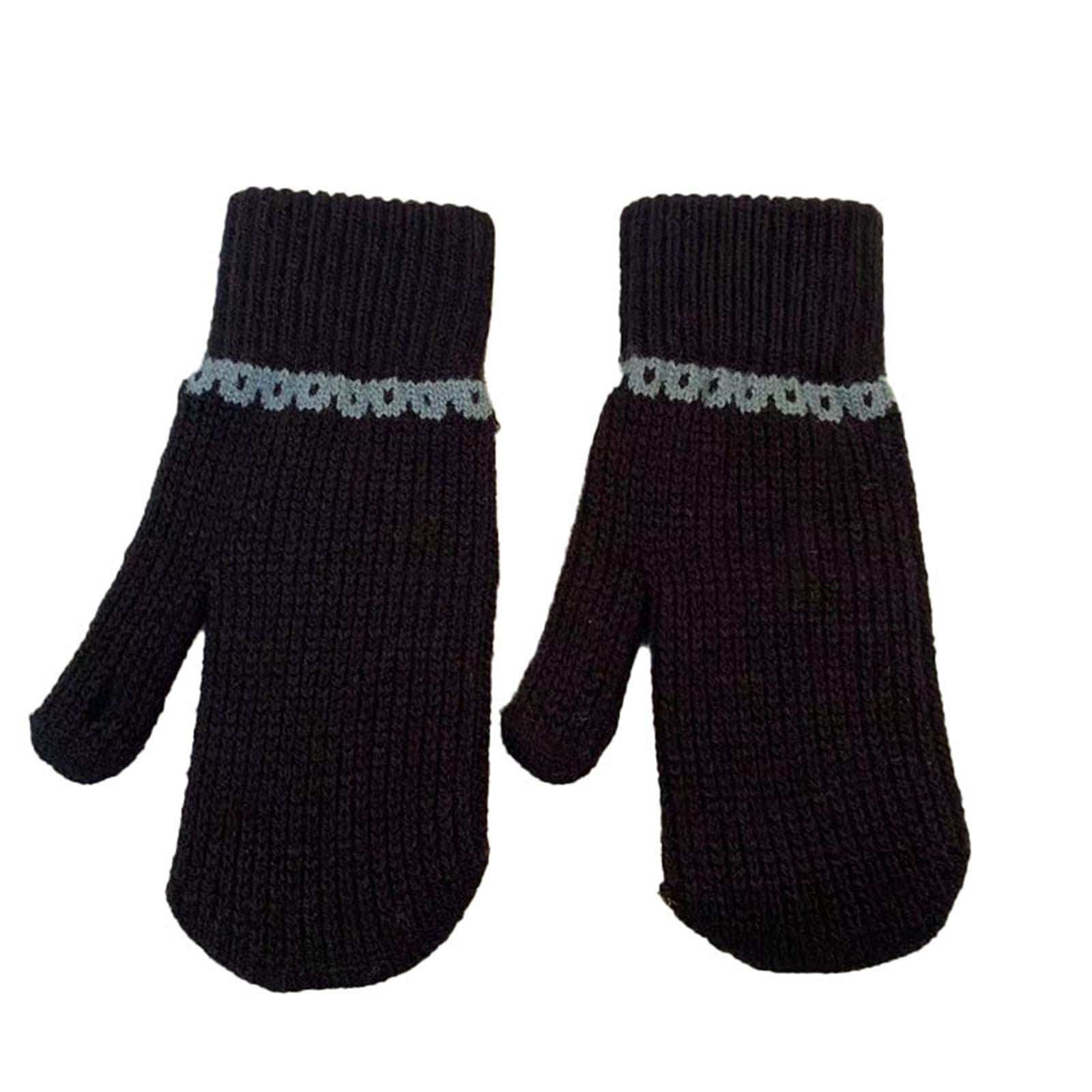 UTSJKR Warm Winter Mittens for Women Men Fashionable Stretchy Cable ...