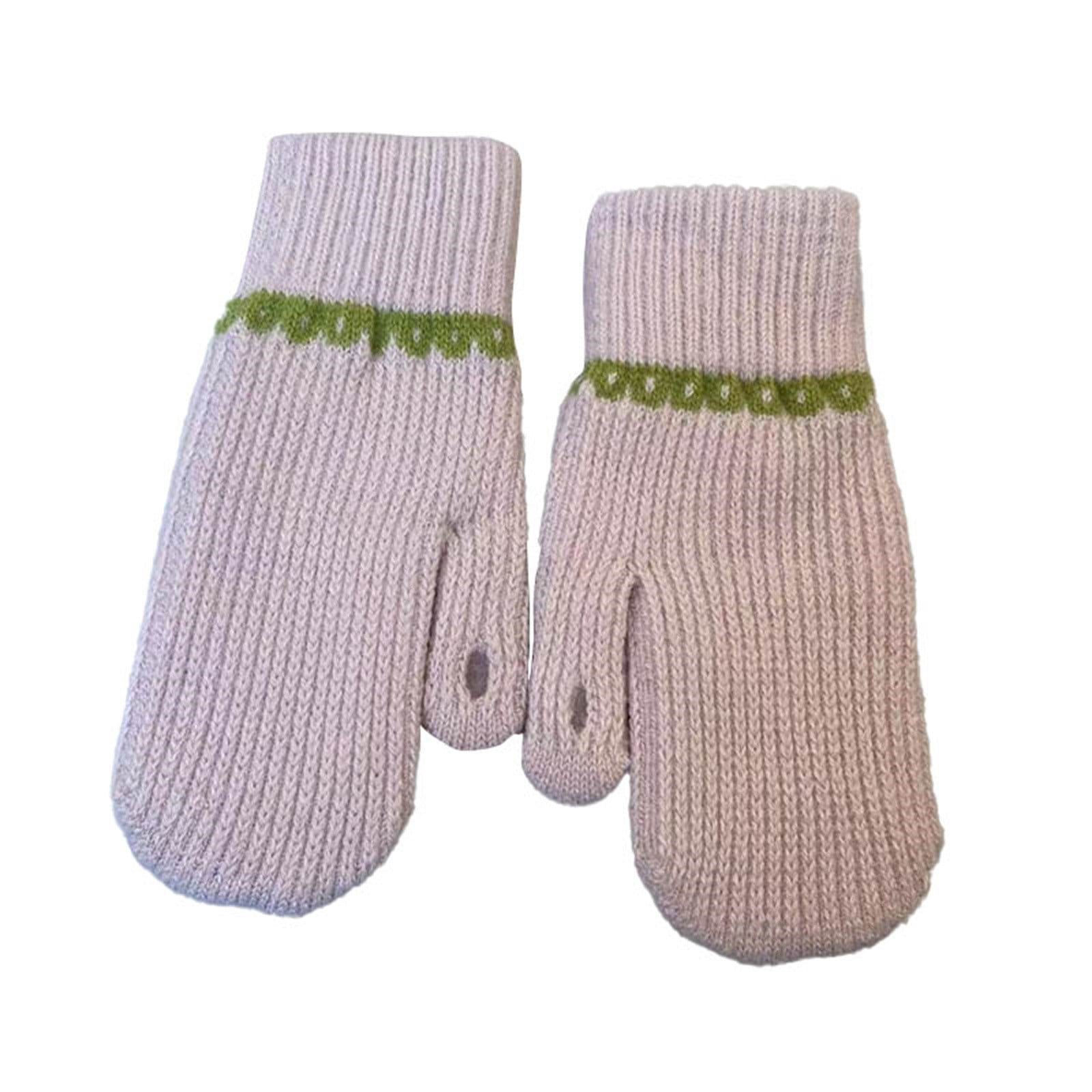UTSJKR Warm Winter Mittens for Women Men Fashionable Stretchy Cable ...