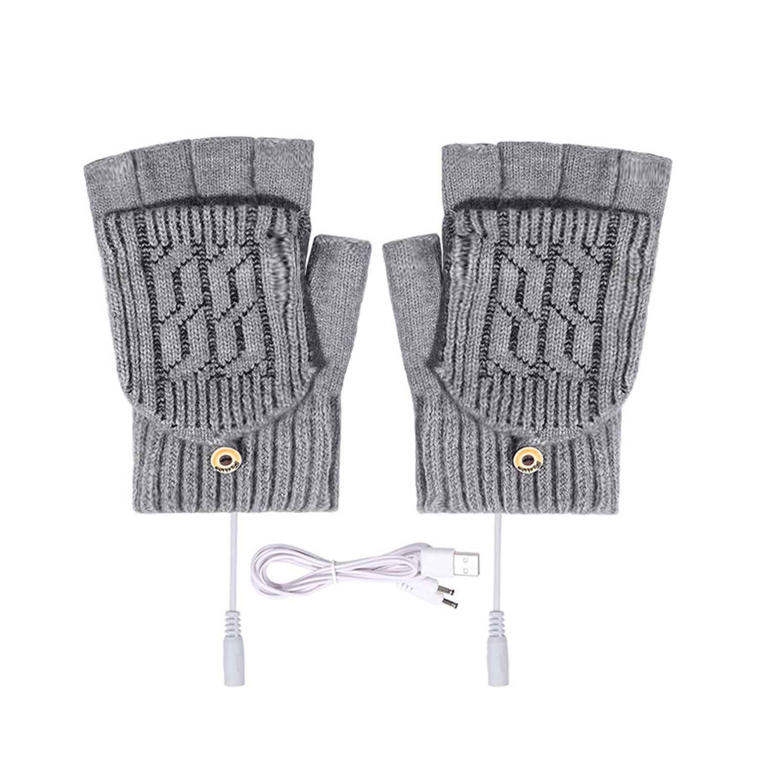 UTSJKR Winter Fingerless Gloves for Women Men Warm Knitted Convertible ...