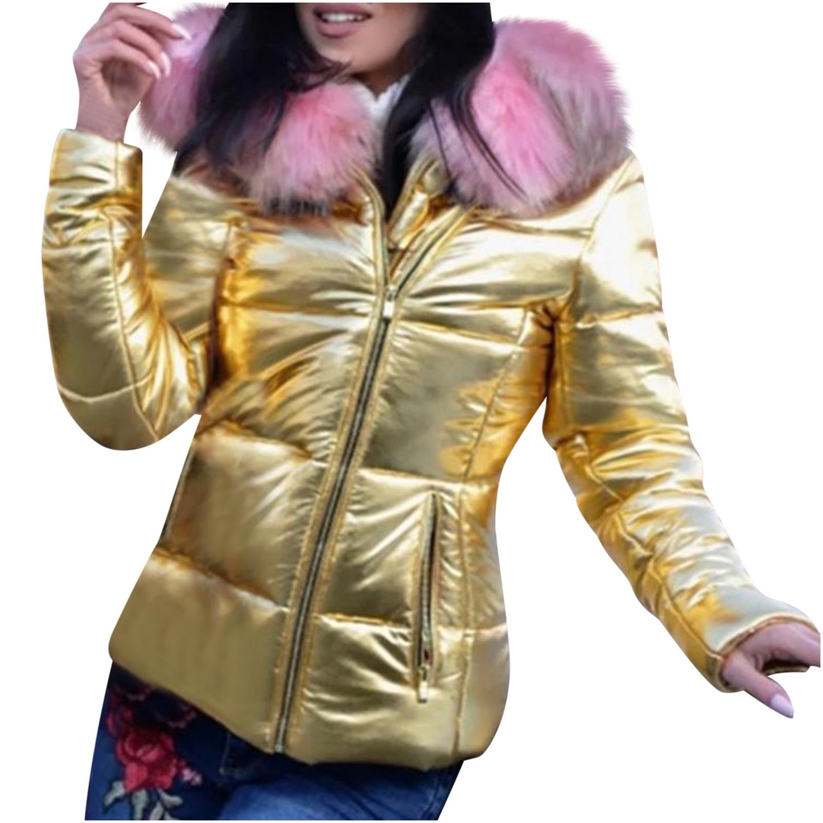 UTSJKR Women Winter Warm Down Jacket Hooded Outwear Stand Collar Long ...