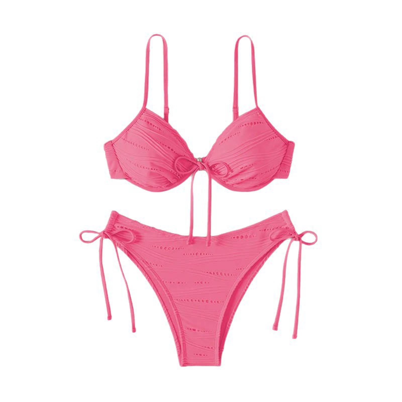 UTSJKR Women's Swimsuit Trendy Swimwear String Triangle Bikini 2PC Set ...