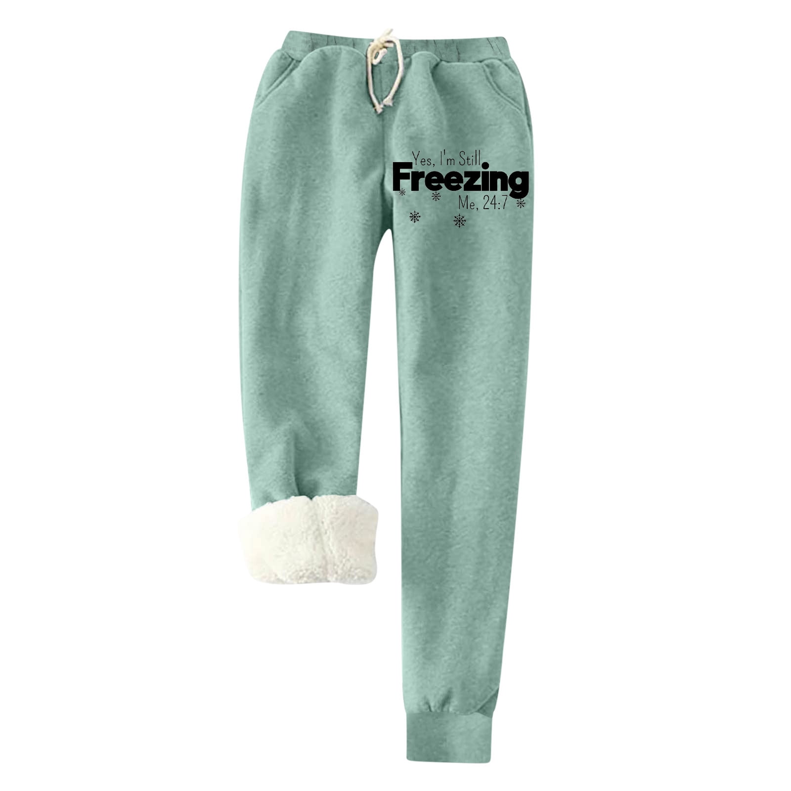 UTSJKR Women's Winter Warm Thickened Sweatpants Fleece Sherpa Lined ...