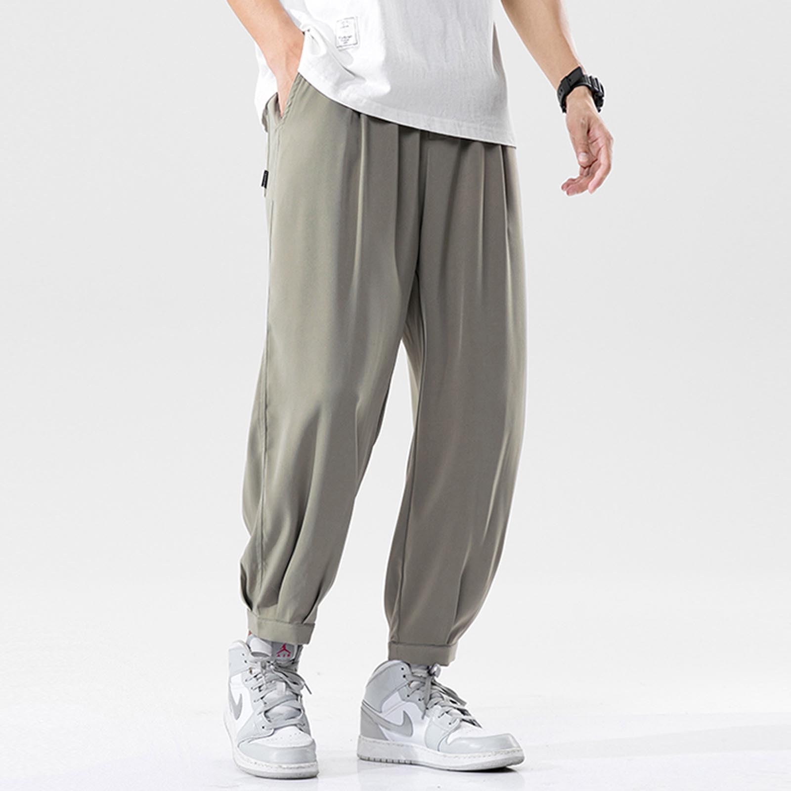 UTTOASFAY Clearance Pants for Men Men Casual Thin Solid Folk-Custom ...