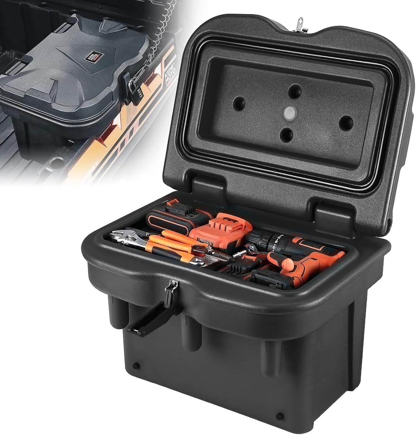 UTV Bed Storage Box 5.5GAL Compatible with Polaris Ranger 1000/XP 900 ...