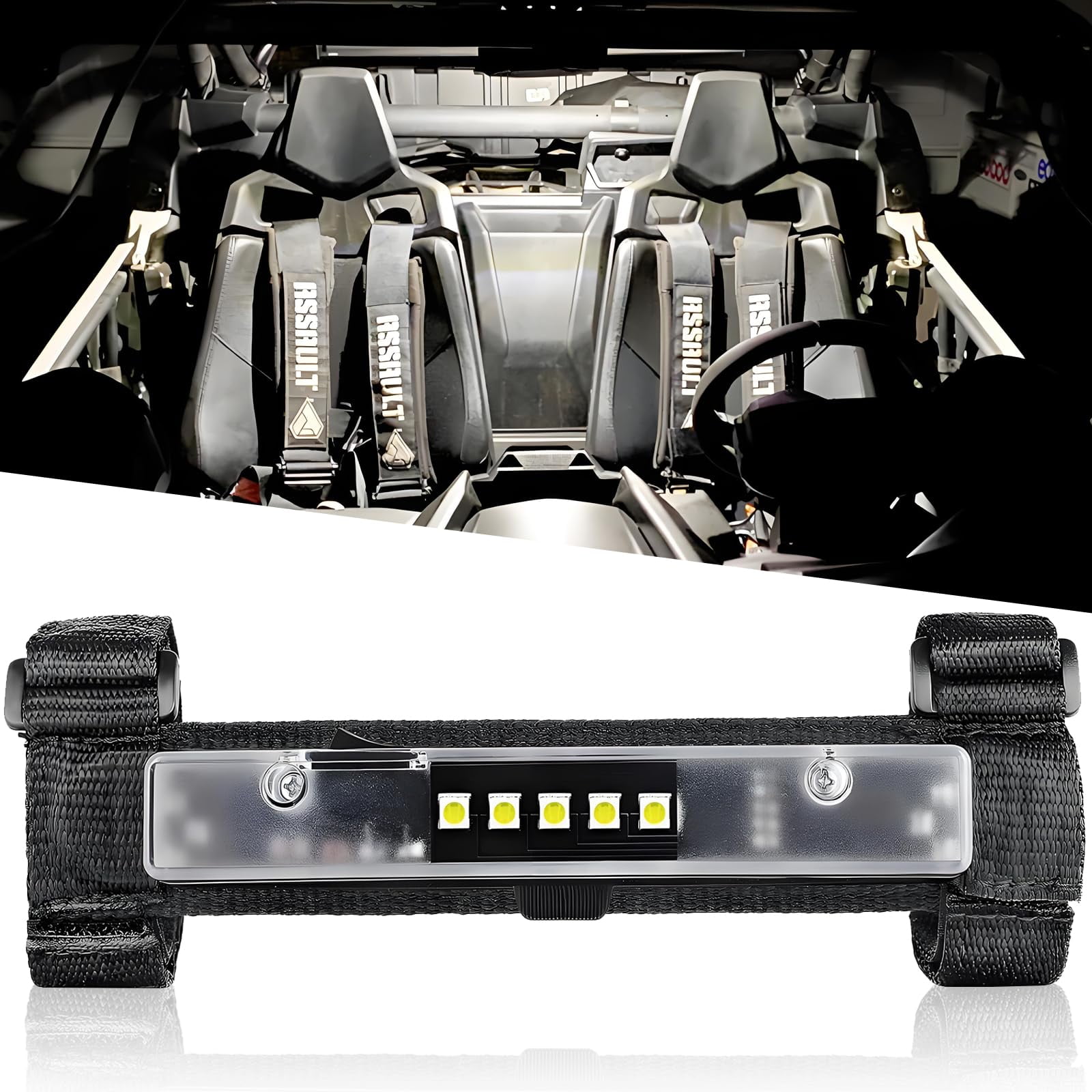 UTV Dome Light, LUMIMOTOR-Universal SSF20 Roll Bar Mount Interior LED ...